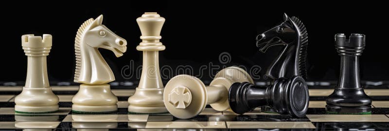 Checkmate in a Chess Game, Winning and Losing in the Game, Chess Pieces ...