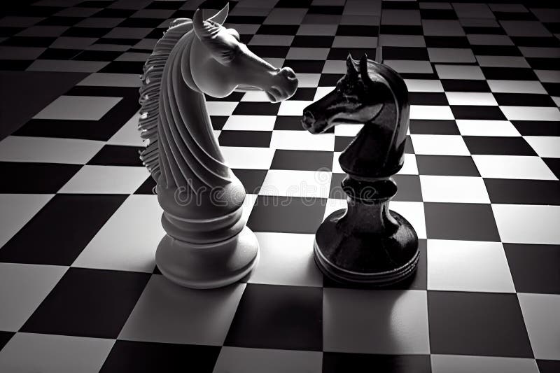 Checkmate in One Move, with Black and White Pieces of Chessboard ...