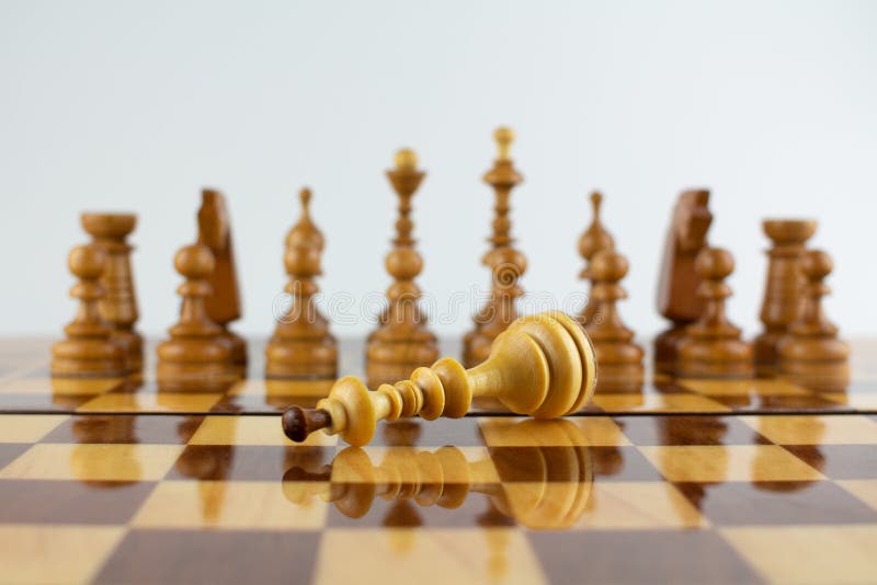 Checkmate the White King in Wood Chess Stock Photo - Image of concept ...