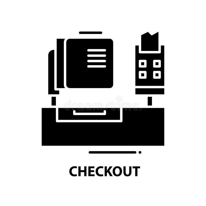 Checkout Icon, Black Vector Sign with Editable Strokes, Concept ...