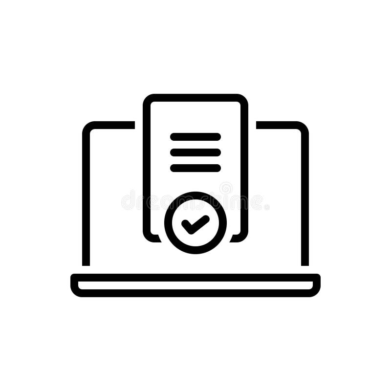 Black Line Icon for Checkout, Check and Order Stock Illustration ...