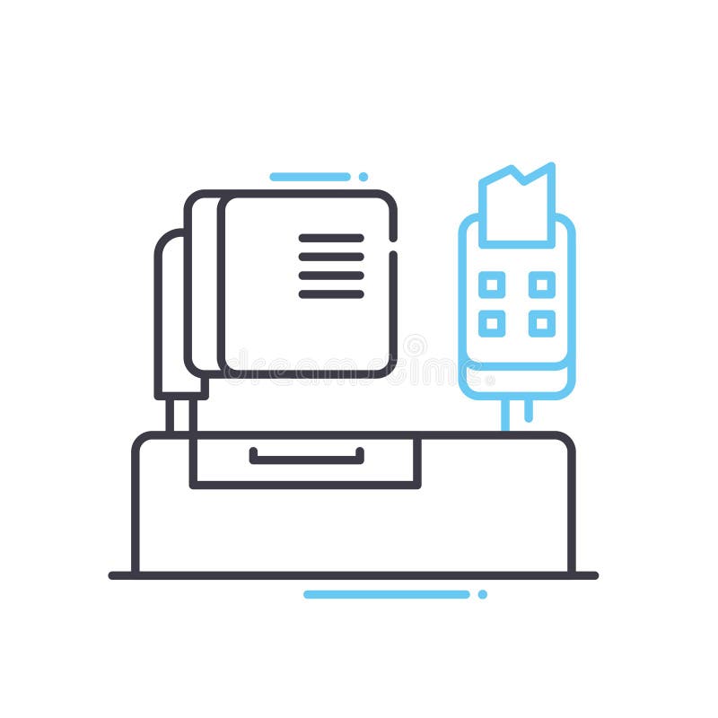 Checkout Line Icon, Outline Symbol, Vector Illustration, Concept Sign ...