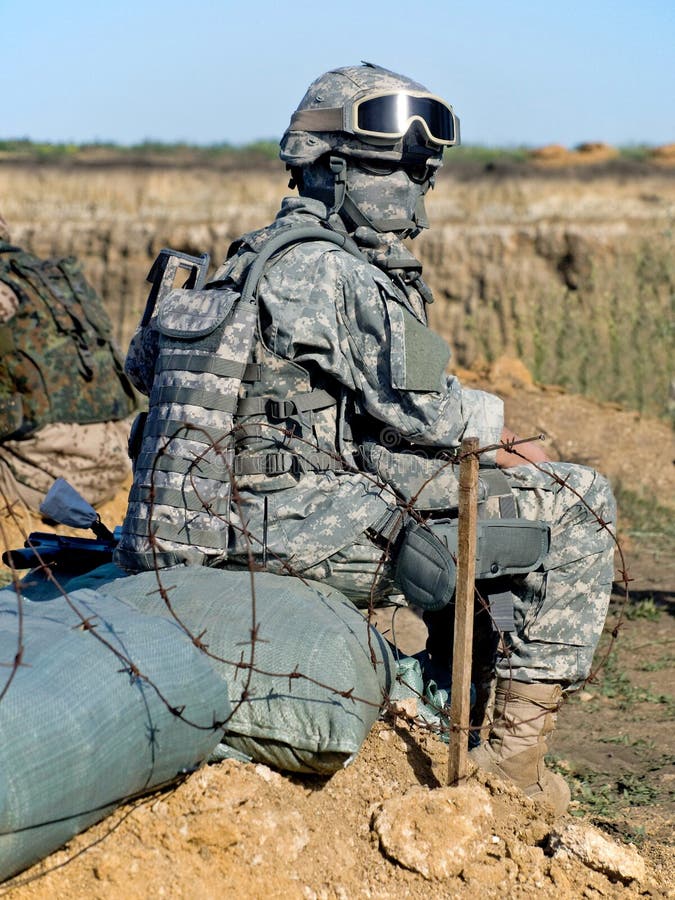 Soldier at the checkpoint stock image. Image of special - 10448383