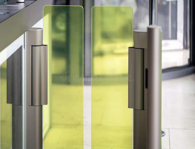 Checkpoint at the Airport with Electronic Gates. Stock Image - Image of ...