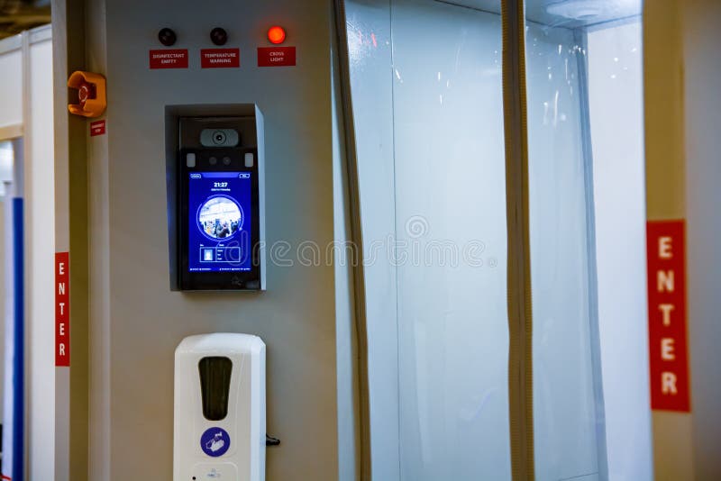 Checkpoint with Body Temperature Sensor and Sterilization Against ...