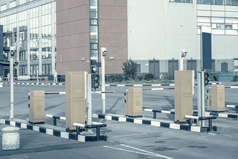 Checkpoint by the Car Parking in the Airport. Stock Photo - Image of ...
