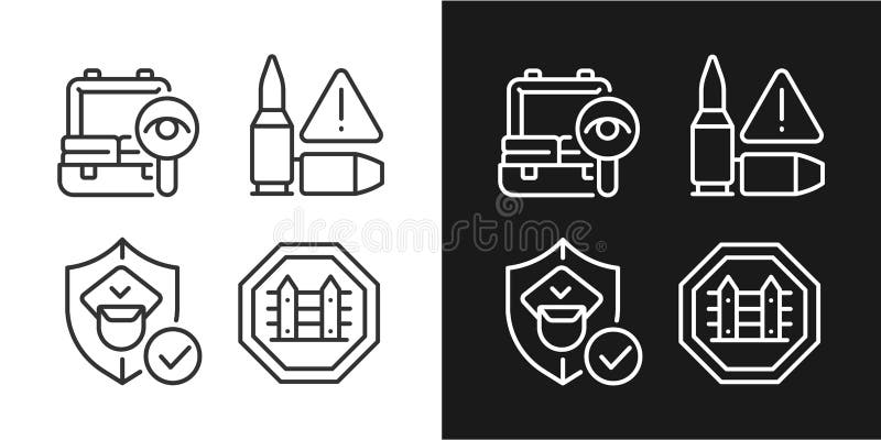 Checkpoint Examination Linear Icons Set for Dark and Light Mode Stock ...