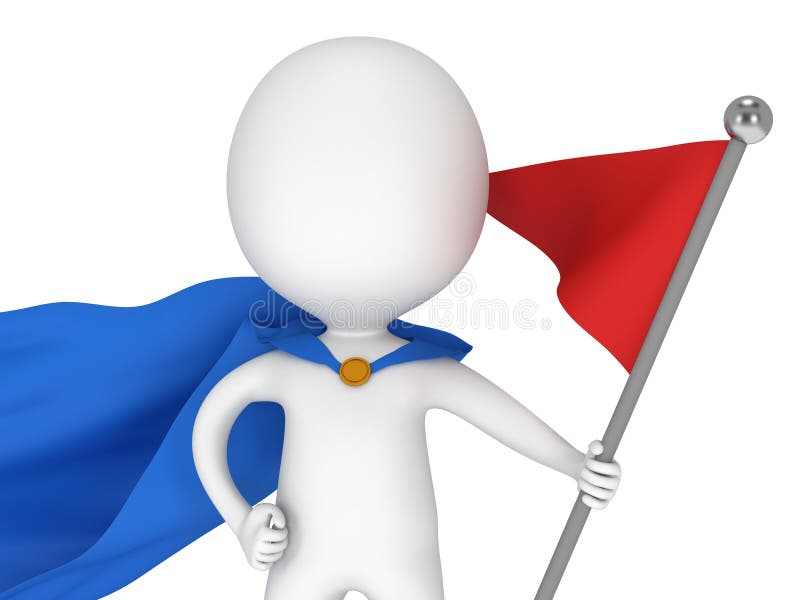 Checkpoint Flag and Superhero Stock Illustration - Illustration of ...