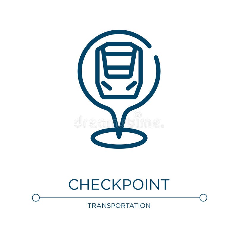 Checkpoint Icon in Neon Style. Signs and Symbols Can Be Used for Web ...