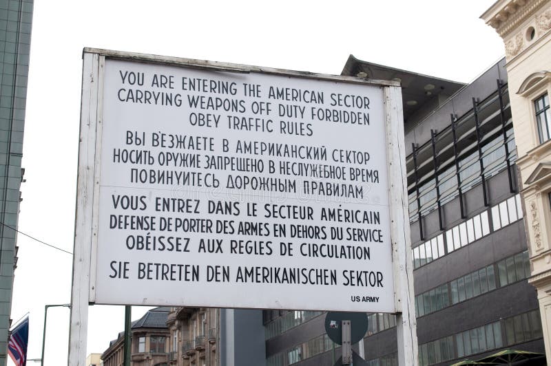 Checkpoint Point Charlie editorial photography. Image of city - 25202662