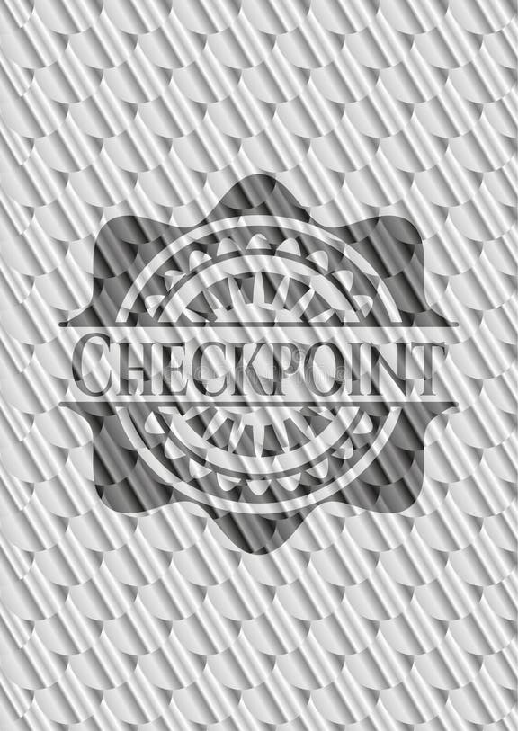 Checkpoint Silver Emblem. Scales Pattern. Vector Illustration Stock ...