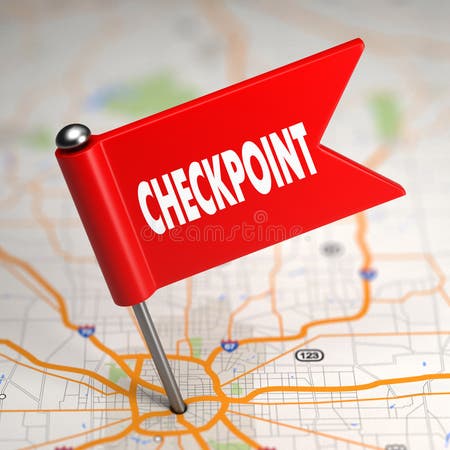 Checkpoint - Small Flag on a Map Background. Stock Illustration ...