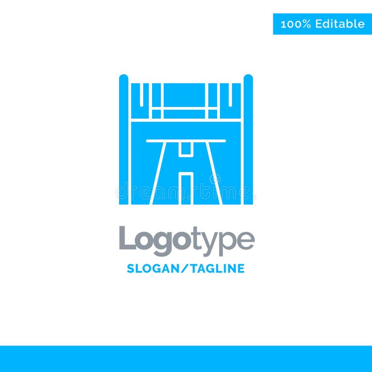 Checkpoint, Start, Race, Road Blue Solid Logo Template. Place for ...