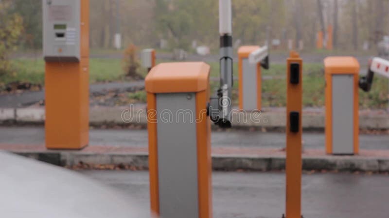 Checkpoint Three Posts. Automatic Road Barrier Gate Lifting Gate Opens ...