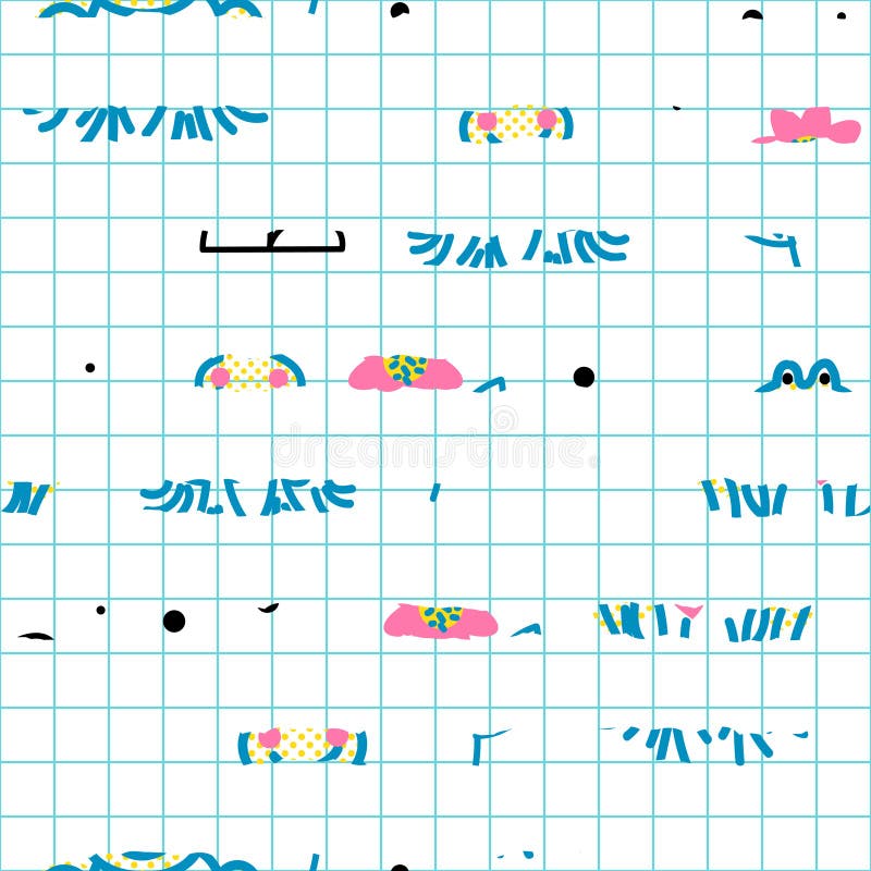 Checks and Abstract Stripes Seamless Vector Pattern. Stock Vector ...