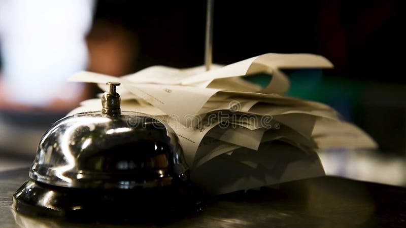 Checks from Completed Orders in the Bar or Restaurant Kitchen Stock ...