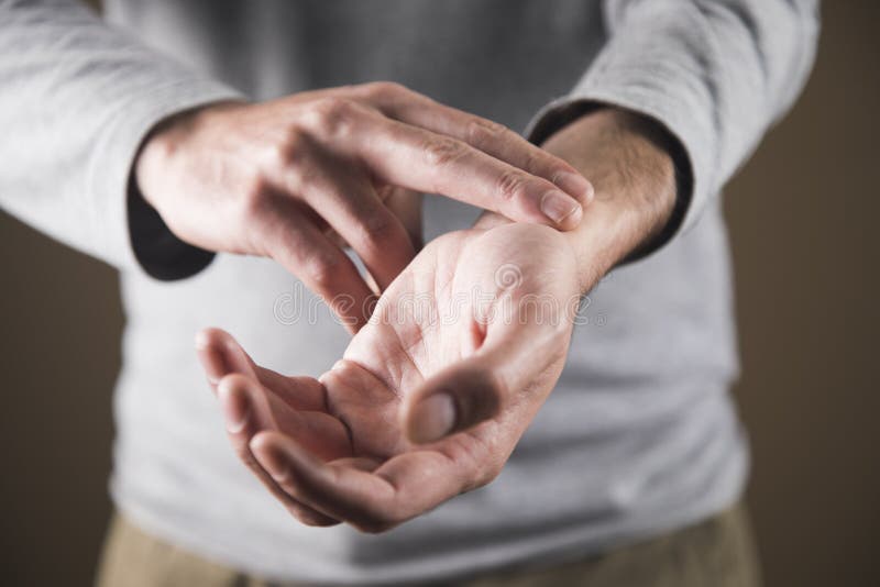 Checks the Pulse at the Wrist Stock Image - Image of healthy, high ...