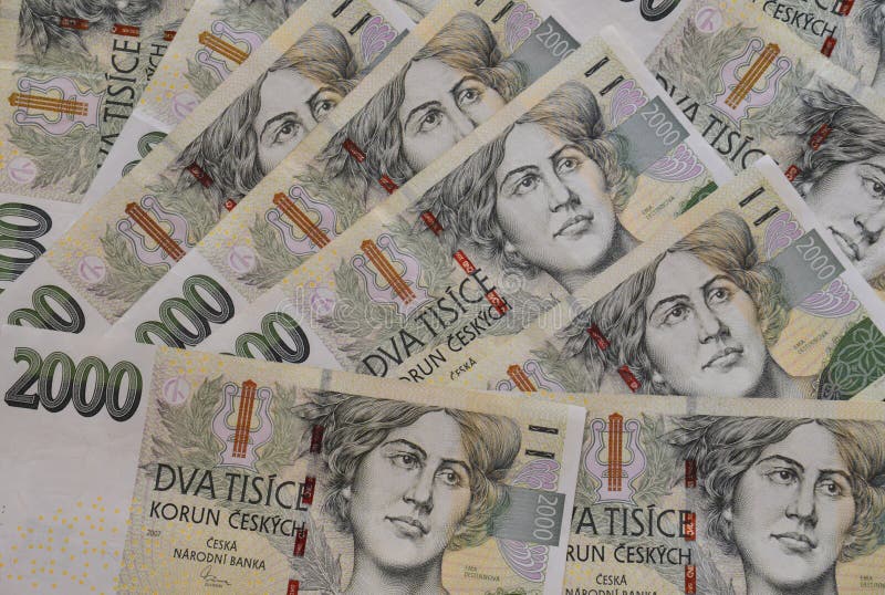 Conjunto De Coroas Checas Notas Diferentes Foto de Stock - Imagem de ...