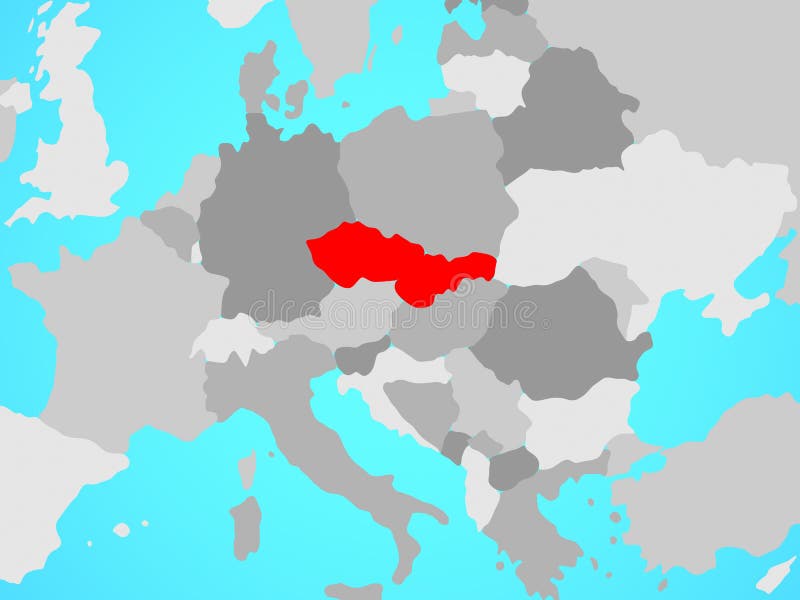 Checoslovaquia en mapa stock de ilustración. Ilustración de checo ...