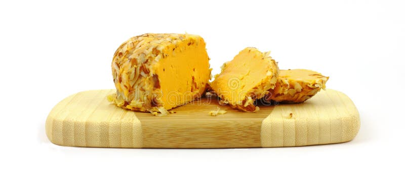 Cheddar Cheese Almonds and Slices Stock Image - Image of spread, white ...
