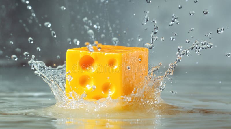 Cheddar Cheese Explosion in Water Splash Stock Photo - Image of ...