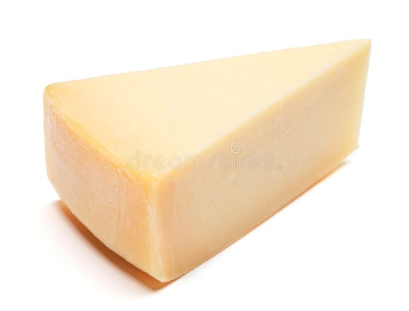 Cheddar Cheese Isolated on White Background Stock Photo - Image of ...