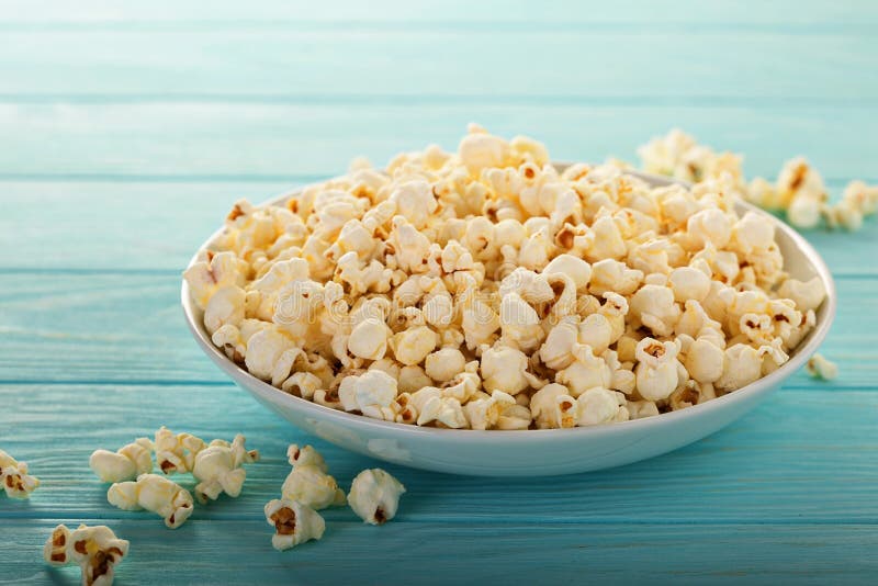 Cheddar Cheese Popcorn in a White Bowl Stock Image - Image of delicious ...