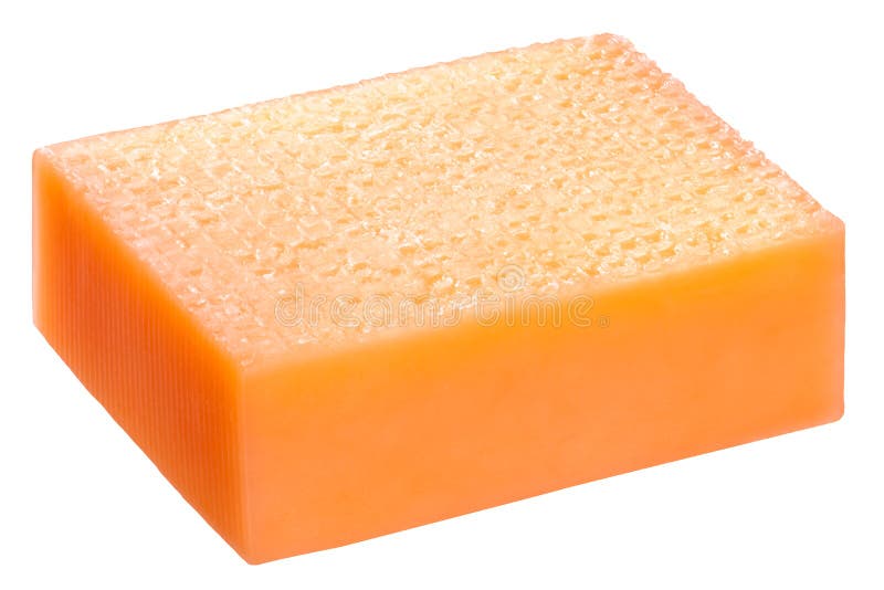 Cheese Rectangular Shape and Three Pieces on a White, Isolated. Stock ...