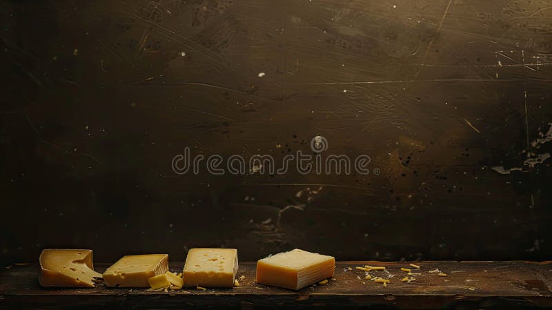 Cheddar Cheese Slices Arranged on a Wooden Board, with Ample Empty ...