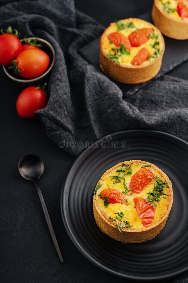 Cheddar Cheese and Spring Onion Omelette Tarts Stock Photo - Image of ...