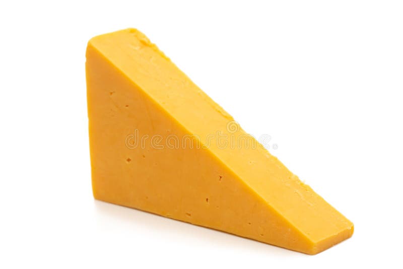 Cheddar Cheese on White Background Stock Photo - Image of closeup ...