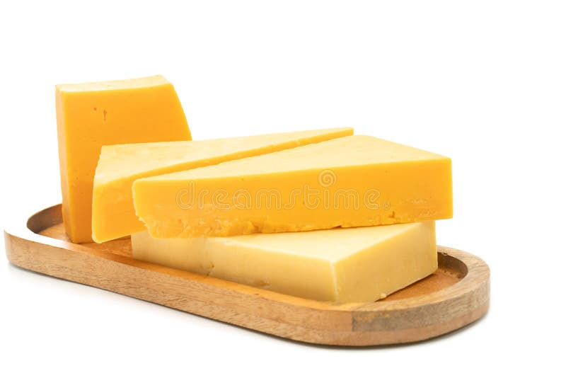 Cheddar Cheese on White Background Stock Photo - Image of cheddar ...