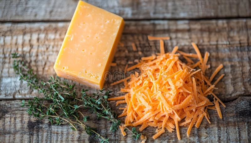 Cheddar Cheese on White Wooden Cutting Board. Top View Stock Image ...