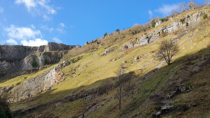 Cheddar Gorge sky view stock image. Image of valley - 181788993