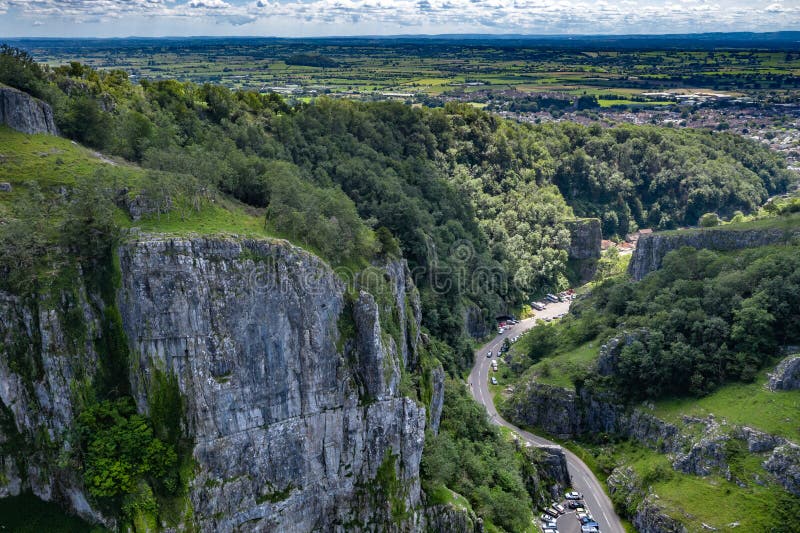 Cheddar Gorge and the Surrounding Area. Stock Image - Image of ...