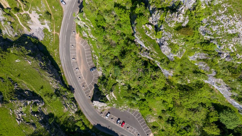 Cheddar Gorge View from a Drone Stock Image - Image of ancient, infused ...