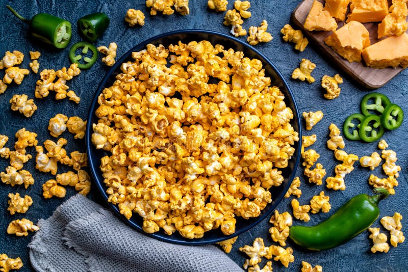 Cheddar Jalapeno Popcorn stock photo. Image of spicy - 233991282
