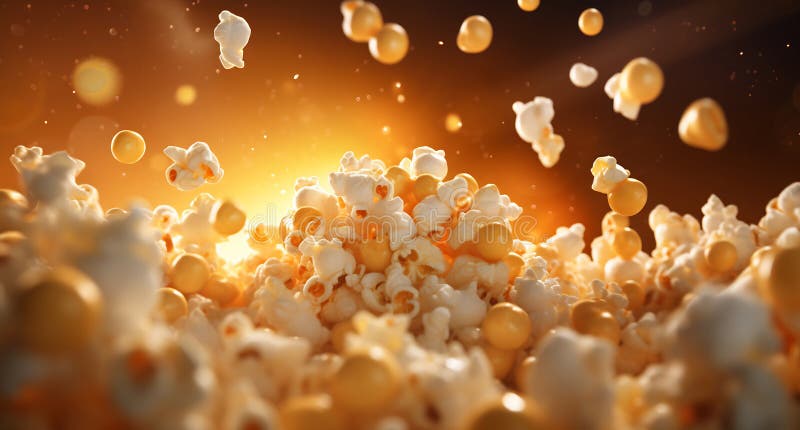 Cheddar Popcorn Explosion in the Dark Stock Image - Image of airpopped ...