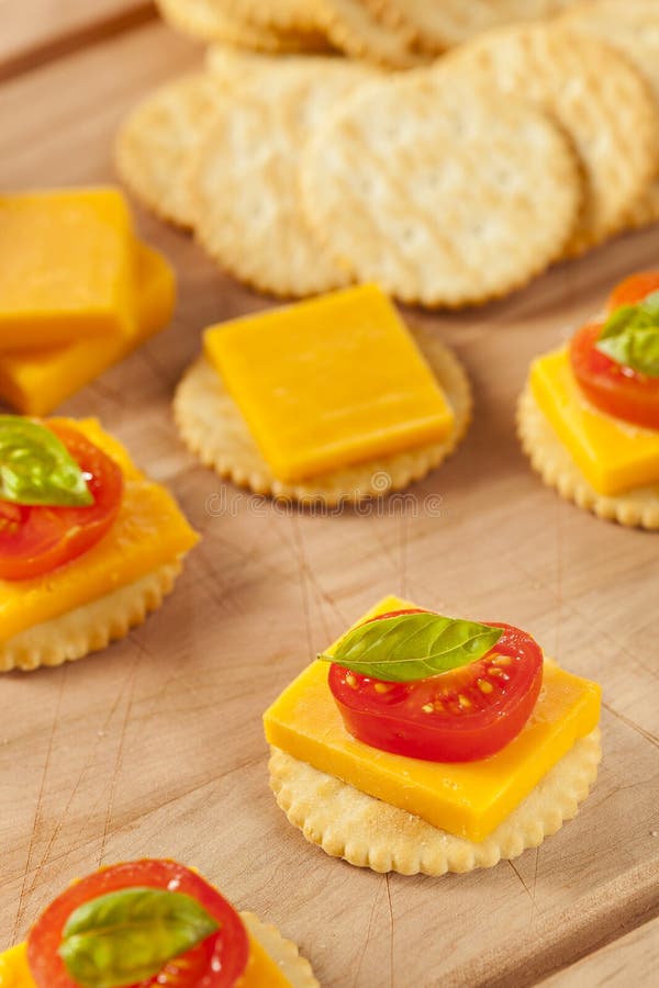 Chedder Cheese and Cracker Appetizer Stock Image - Image of cheddar ...