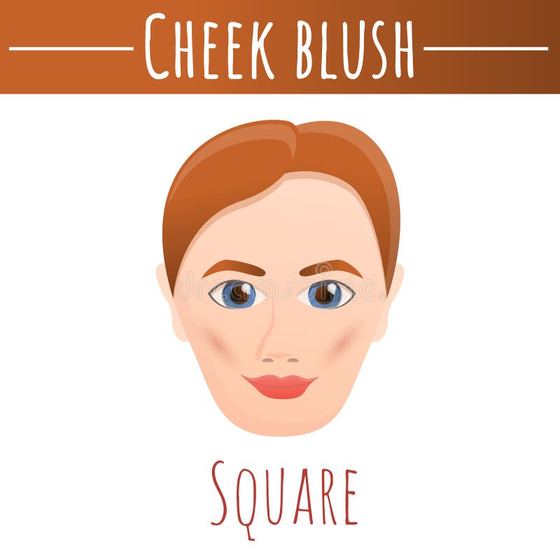 Cheek Blush Square Concept Background, Cartoon Style Stock Vector ...