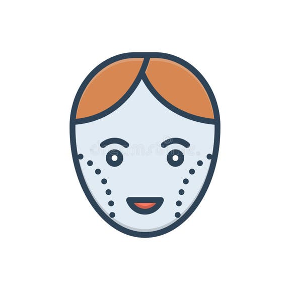 Color Illustration Icon for Cheek, Attractive and Beauty Stock ...