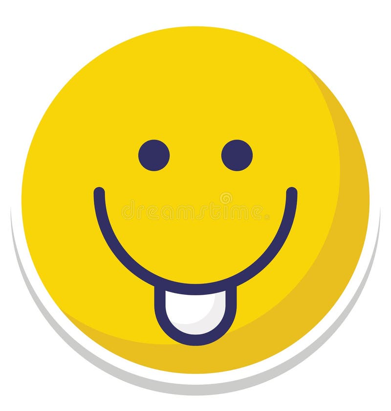 Cheeky, Baffled Emoticon Vector Isolated Icon Which Can Easily Modify ...
