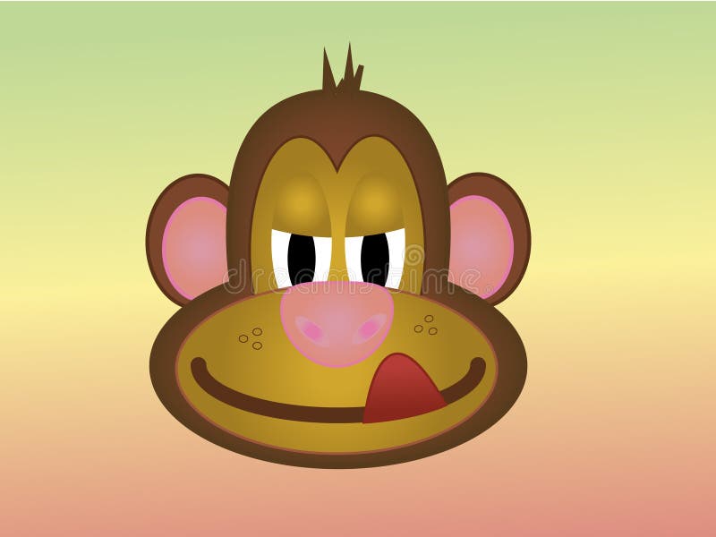 Cheeky Cartoon Monkey Licking His Lips Stock Illustration ...