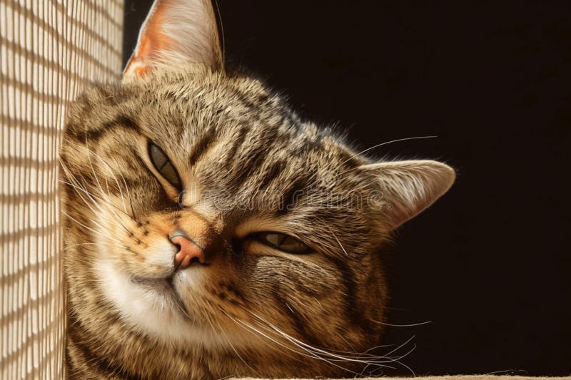 Cheeky Kitty Funny Portrait of a Short Haired Tabby Cat Stock ...