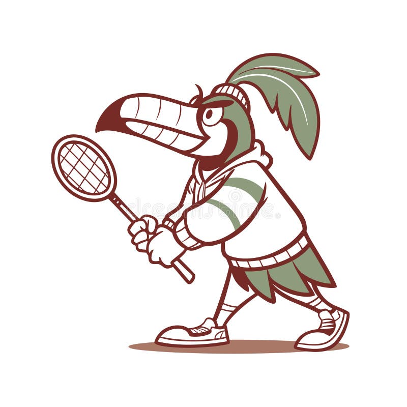 Cheeky Toucan Playing Badminton Stock Photo - Illustration of playful ...