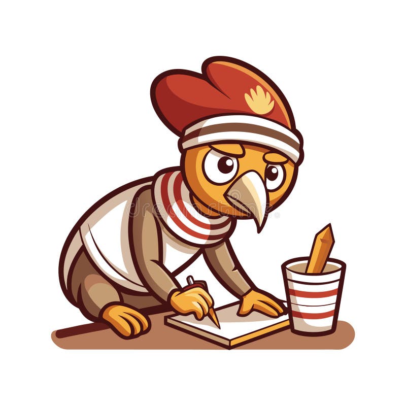 Cheeky Toucan Writing while Faint Stock Vector - Illustration of action ...