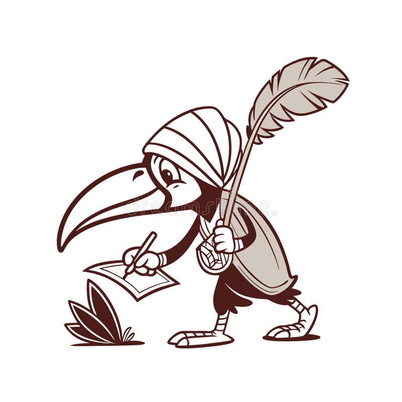 Cheeky Toucan Writing while Faint Stock Image - Illustration of ...