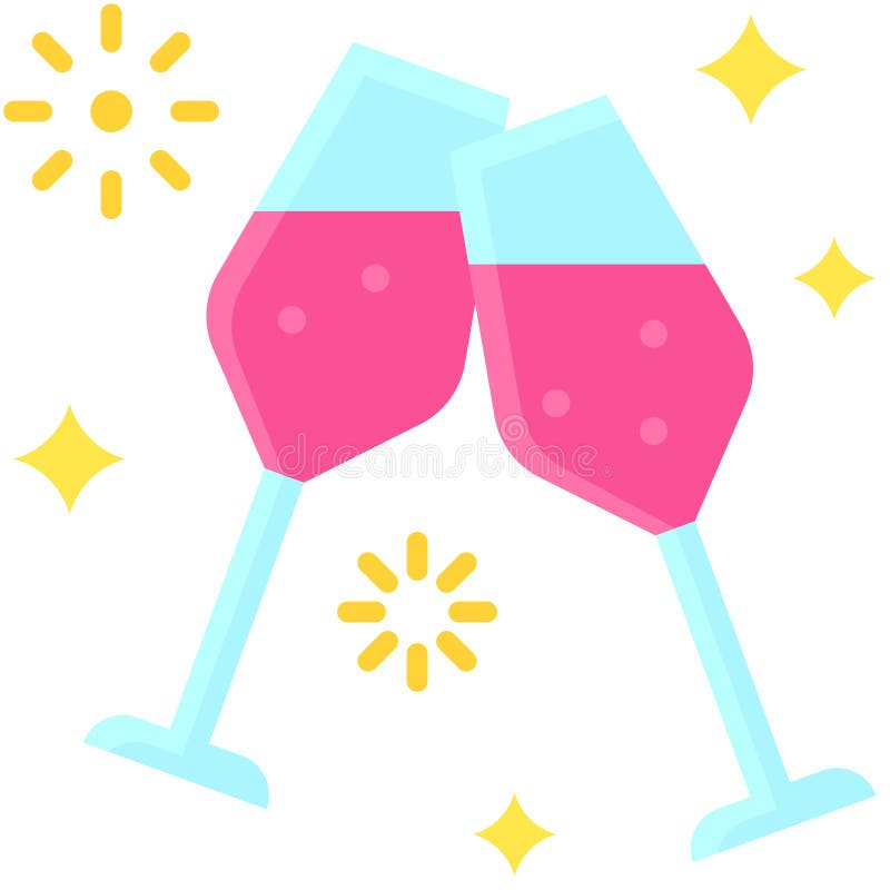 Cheer Drinks Icon, New Year Realated Vector Stock Vector - Illustration ...