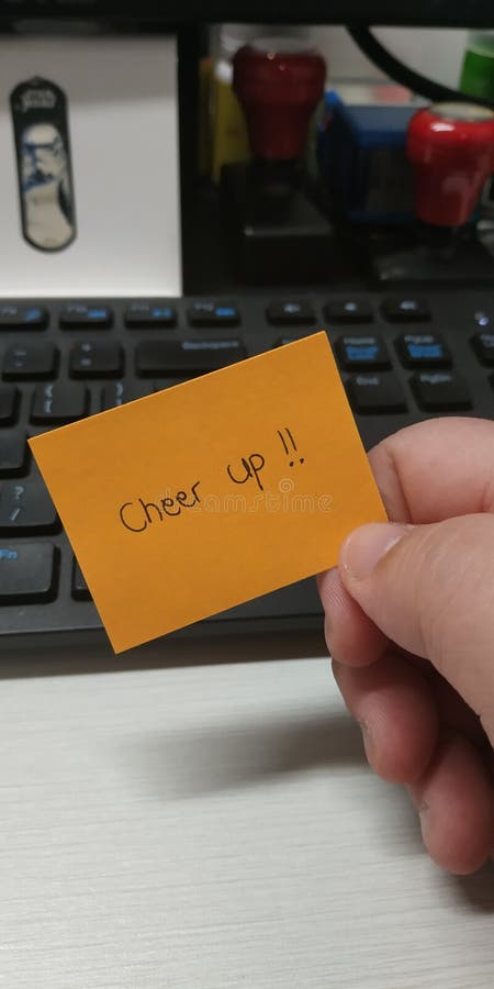 Cheer up note stock photo. Image of reminder, cheer - 201305748