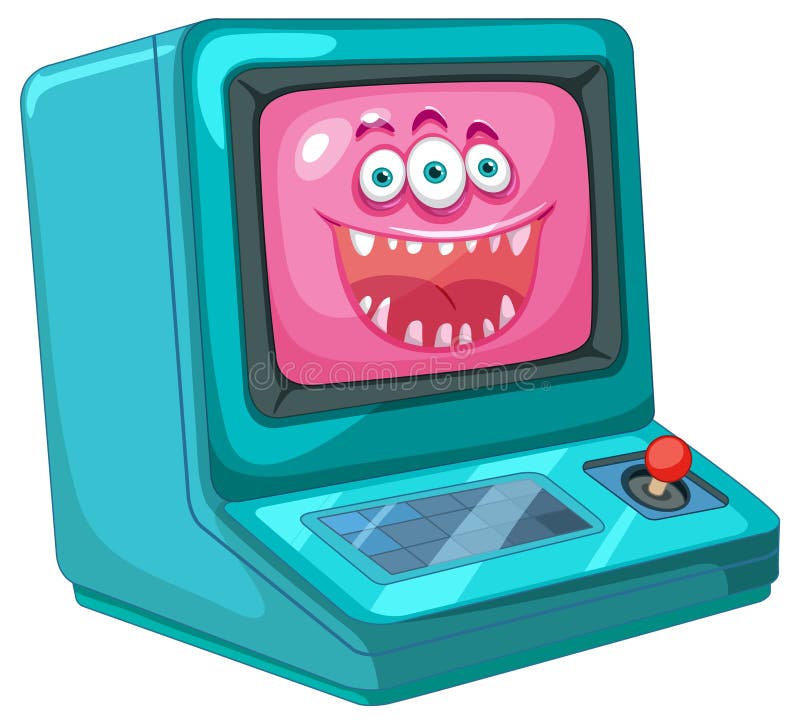 Computer with a big smile stock vector. Illustration of smile - 316395488